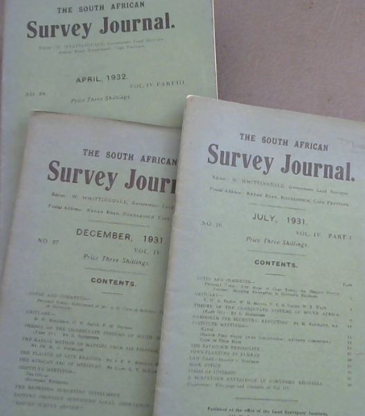 The South African Survey Journal : 3 issues : No. 26 vol.4 part 1, No ...