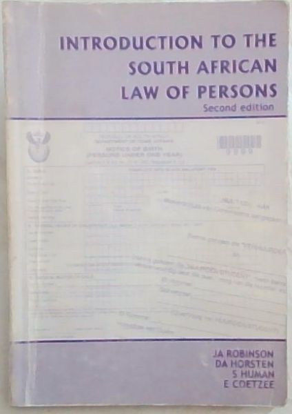 Introduction To The South African Law Of Persons (Second Edition)