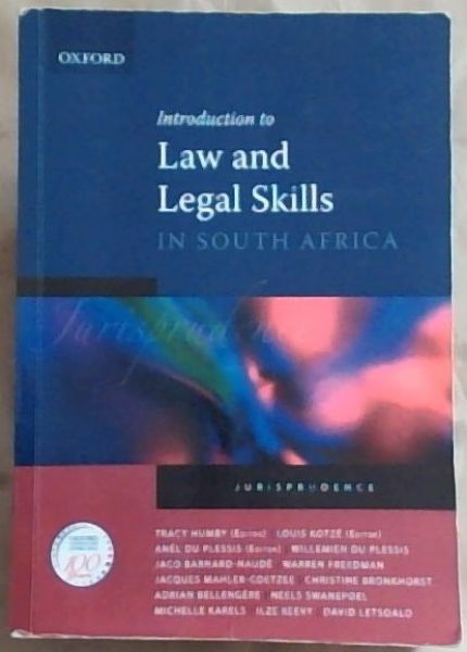 Introduction to Law and Legal Skills in South Africa (Jurisprudence) Introduction to Law and Legal Skills in South Africa (Jurisprudence)