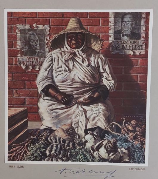Vladimir Tretchikoff: Herb Seller Original Signed Print