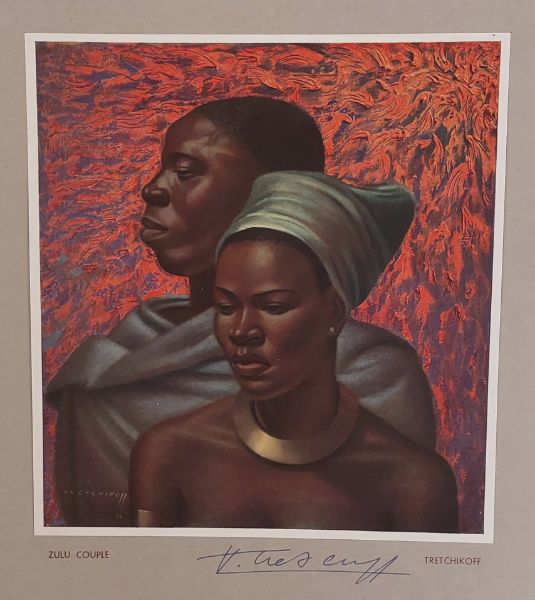 Vladimir Tretchikoff: Zulu Couple, Signed Original Colour Print