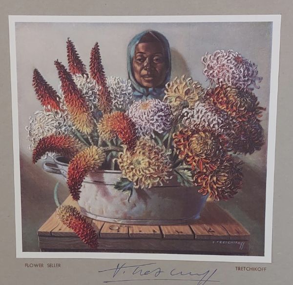 Vladimir Tretchikoff: Flower Seller, Signed Original Colour Print