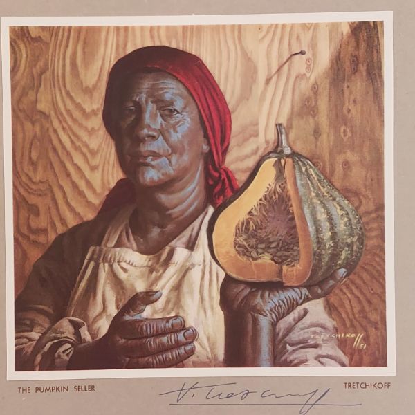 Vladimir Tretchikoff: The Pumpkin Seller, Signed Original Colour Print