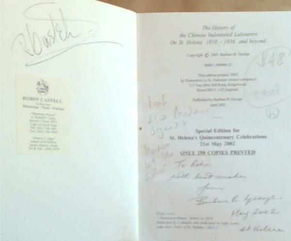 The History of the Chinese Indentured Labourers on St. Helena 1810-1836 ...